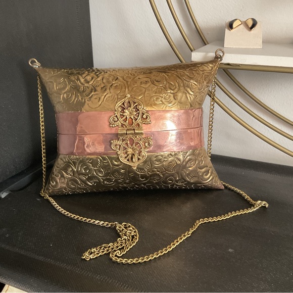 Bags | Vintage 193s Art Deco Metal Pillow Purse Gorgeous Royal Blue ...